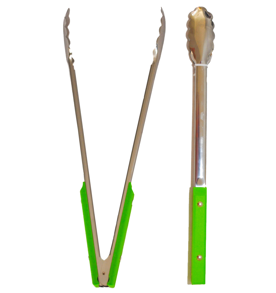 Braai Tongs with Plastic Handle – Green – SA Braai Shop