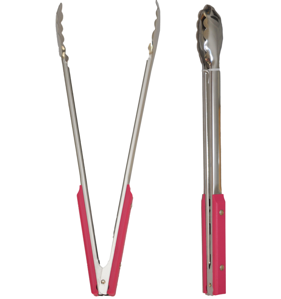 Braai Tongs with Plastic Handle – Pink – SA Braai Shop